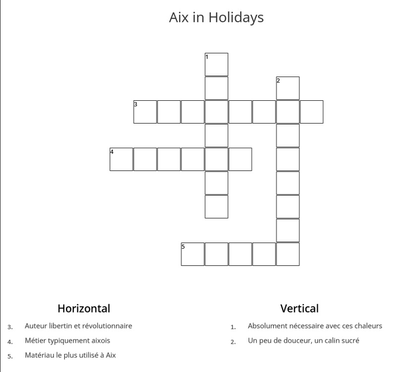 Mots croisés aixois pour l’été – Cyril Di Méo